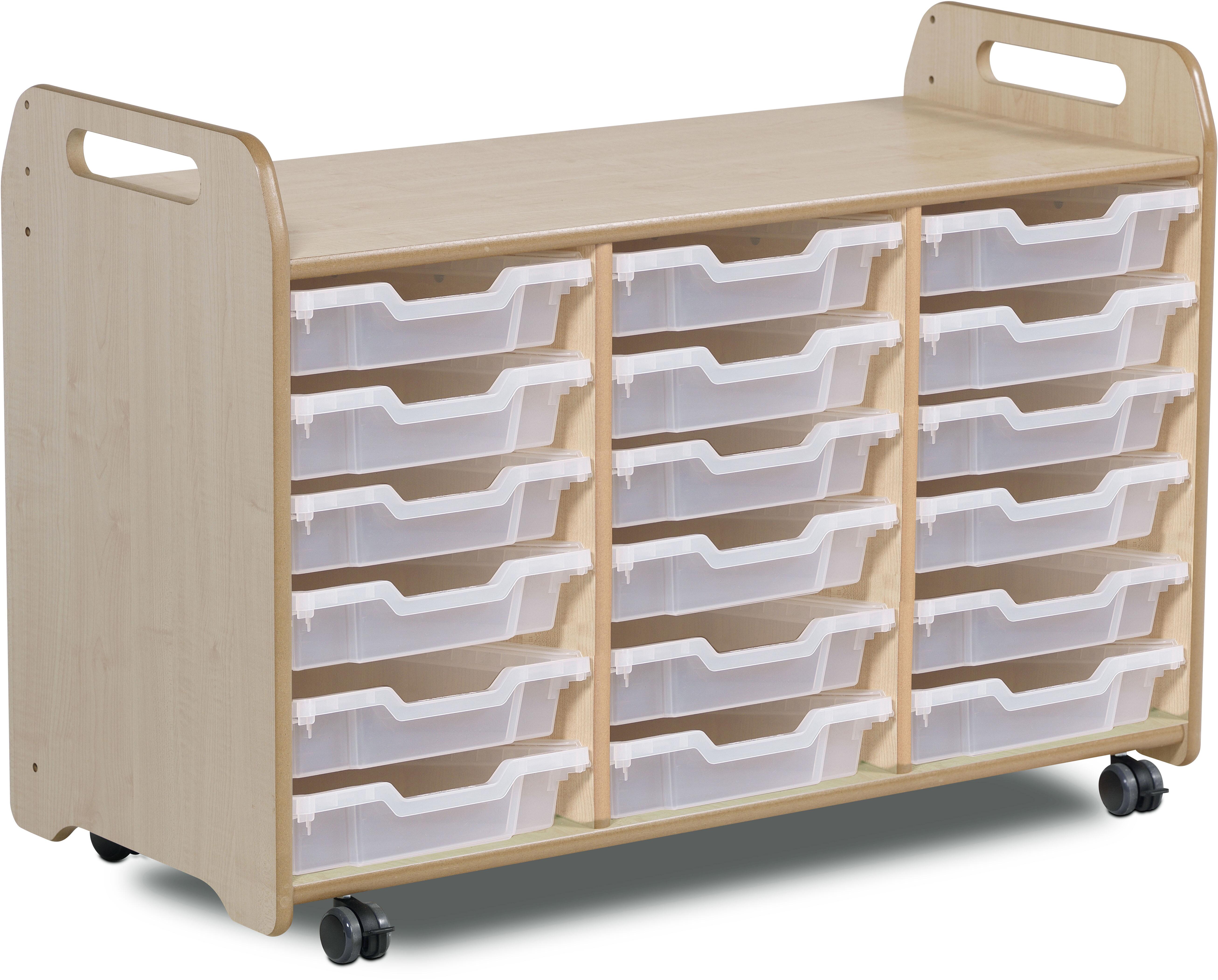 Millhouse Triple Tray Storage Unit with 18 Shallow Trays, MDF Core ...