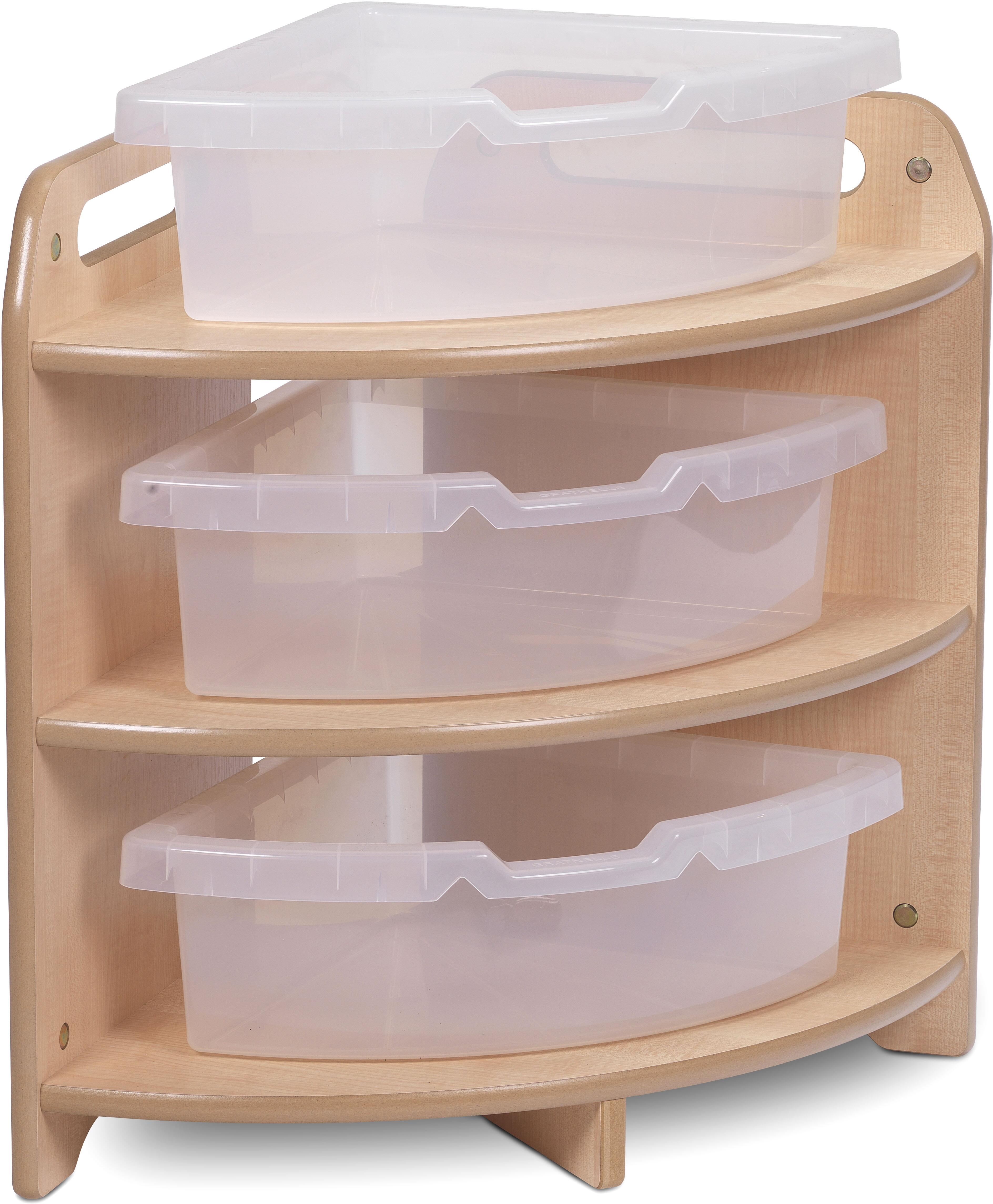 Millhouse Tall Corner Unit with 3 Clear Tubs - W500 x D500 x H660mm ...