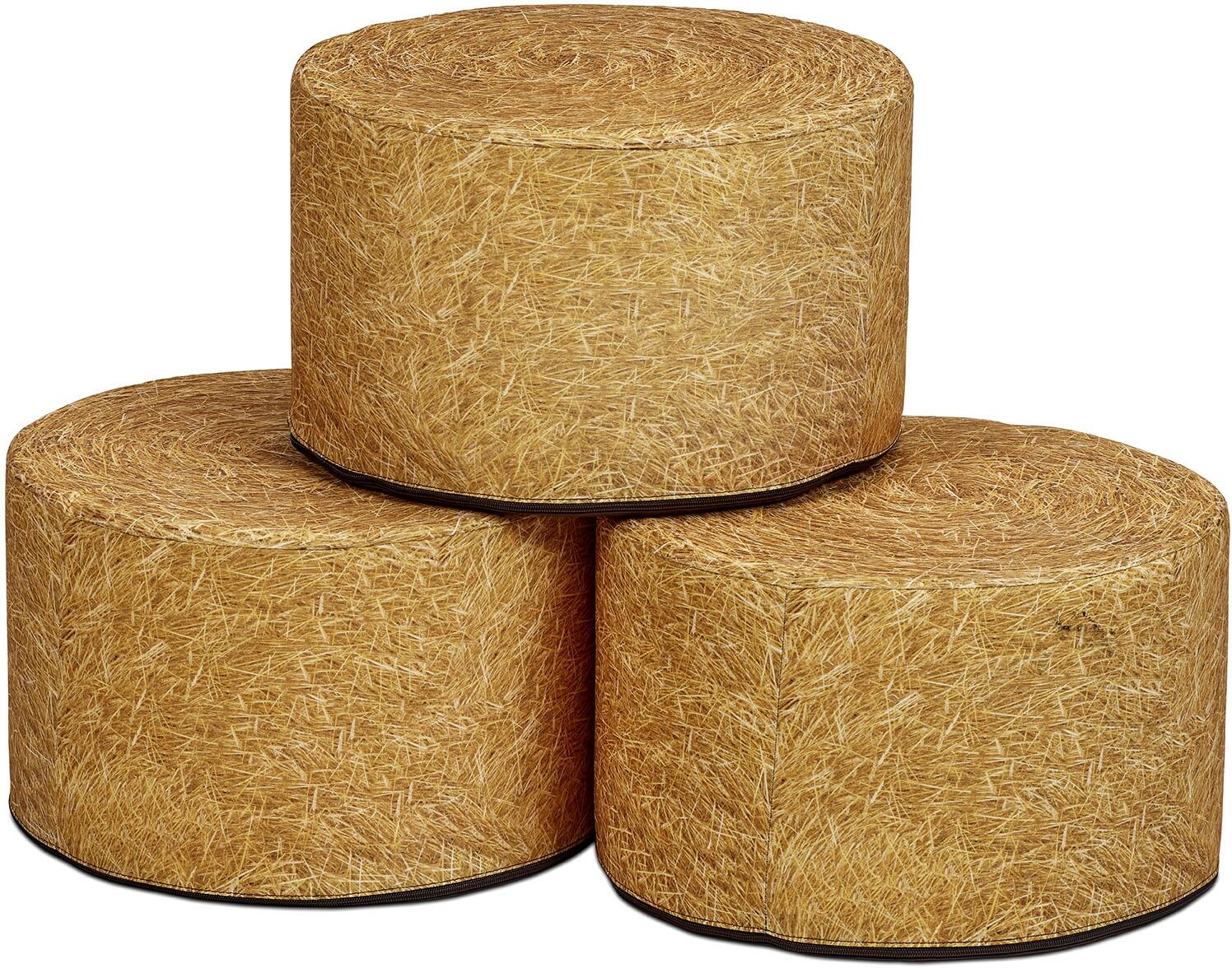 Millhouse Round Hay Bale Seat Set of 3 - Cosy Furnishing for Play ...