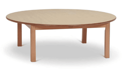 Millhouse Large Circular Table - Solid Beech, Melamine Top, Seats 8 - Just For Nurseries