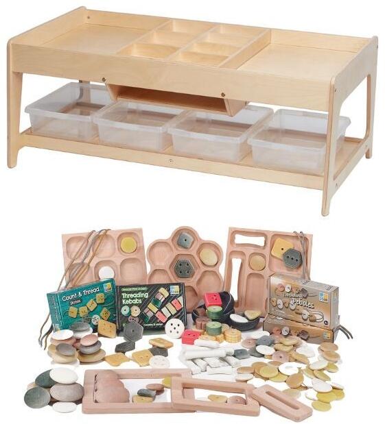 Millhouse Play Table & Clear Tubs with Loose Parts Kit - Just For Nurseries